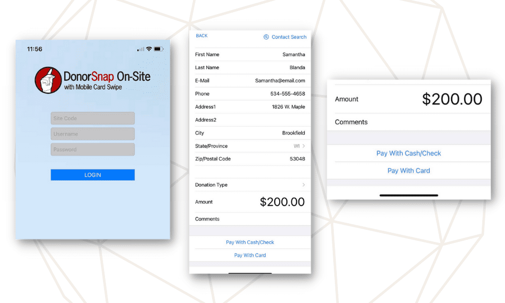 DonorSnap On-Site App - DonorSnap